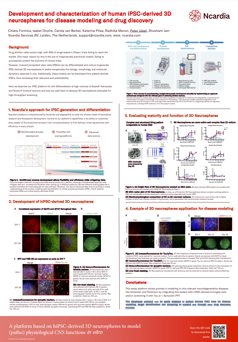 Scientific poster: Development and characterization of human iPSC-derived 3D neurospheres for ...